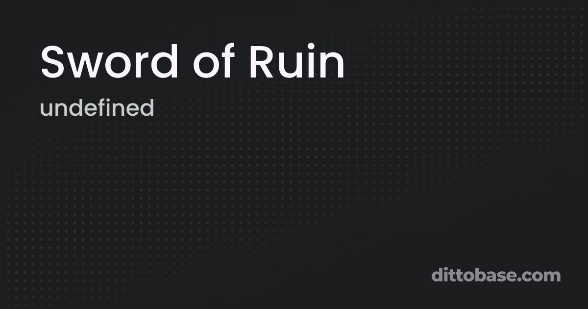 Sword of Ruin | Pokémon Ability | Dittobase