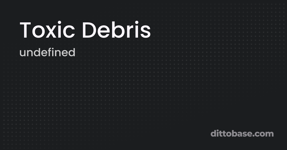 Toxic Debris | Pokémon Ability | Dittobase