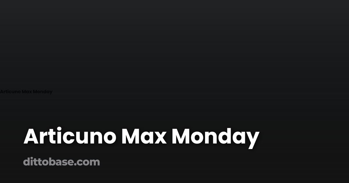 Articuno Max Monday | Dittobase