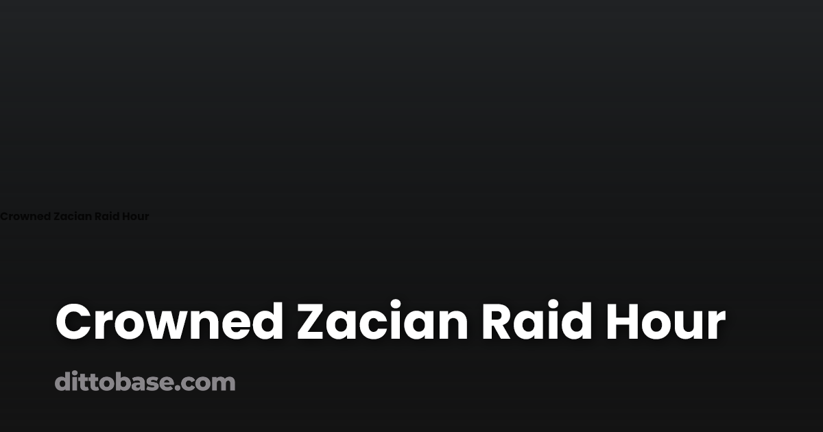 Crowned Zacian Raid Hour | Dittobase