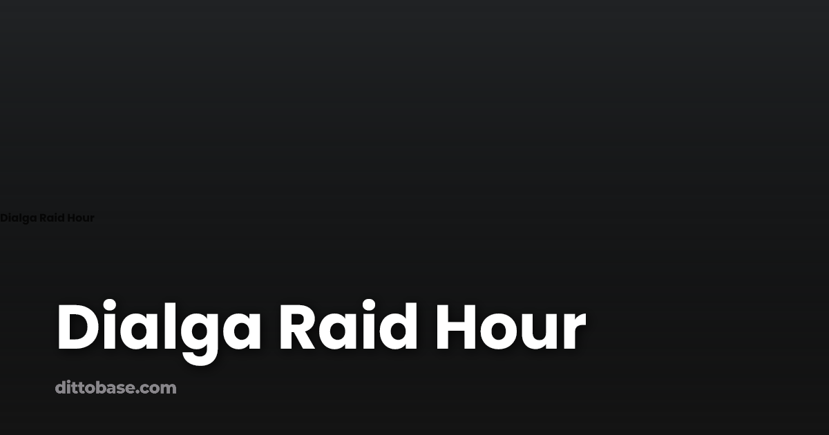 Dialga Raid Hour | Dittobase