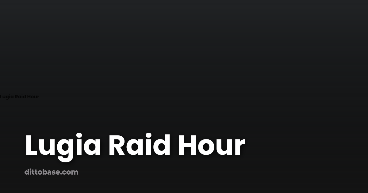 Lugia Raid Hour | Dittobase