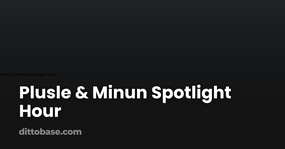 Plusle & Minun Spotlight Hour | Dittobase