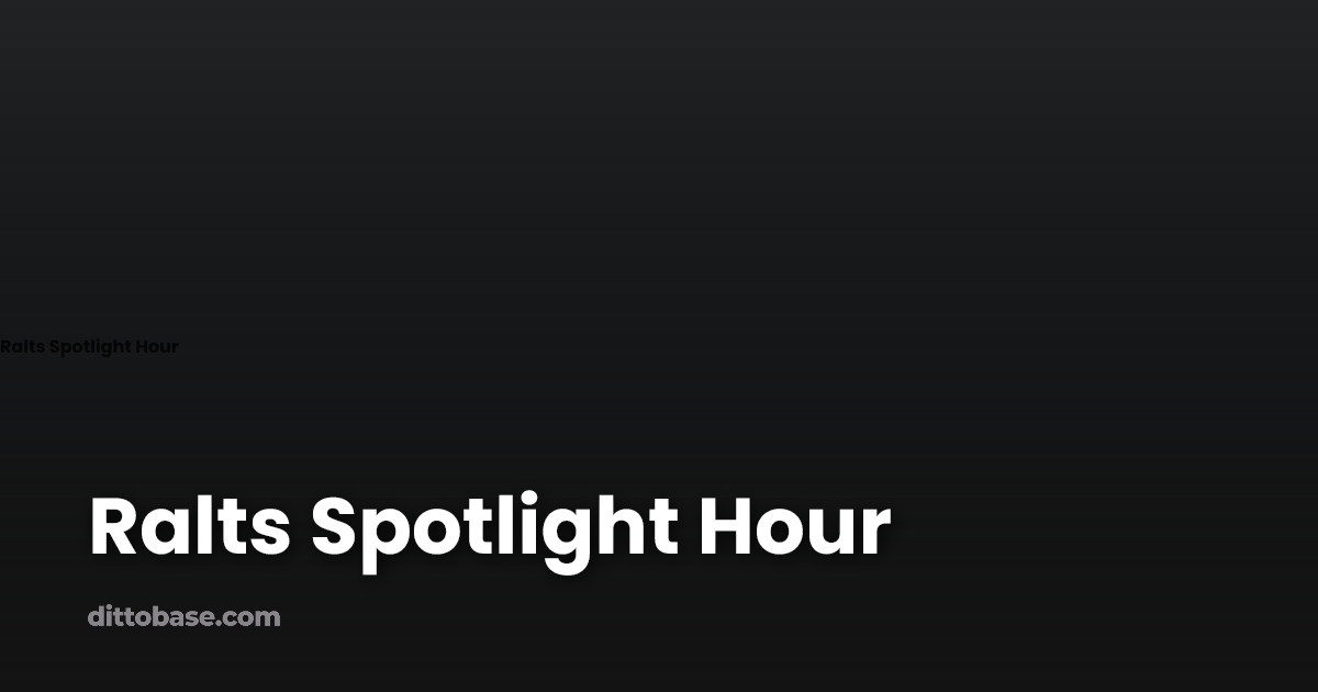 Ralts Spotlight Hour | Dittobase
