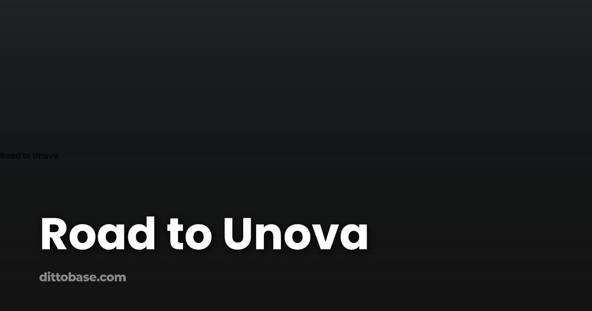 Road to Unova | Dittobase