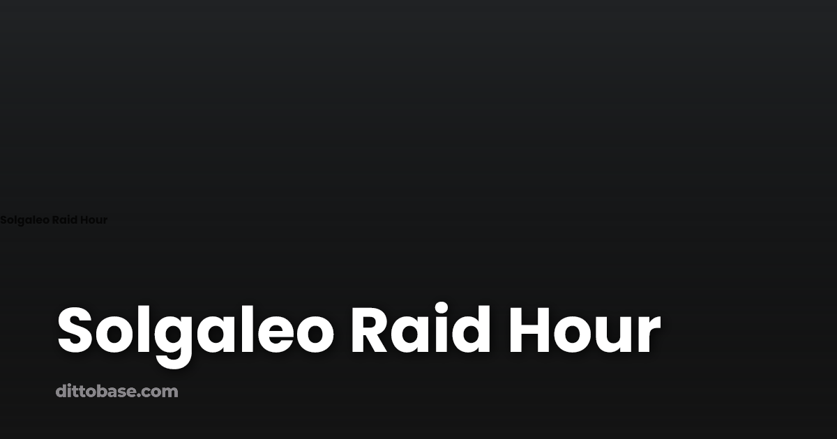 Solgaleo Raid Hour | Dittobase
