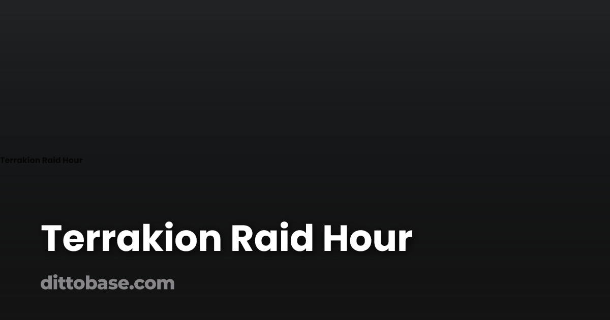Terrakion Raid Hour | Dittobase